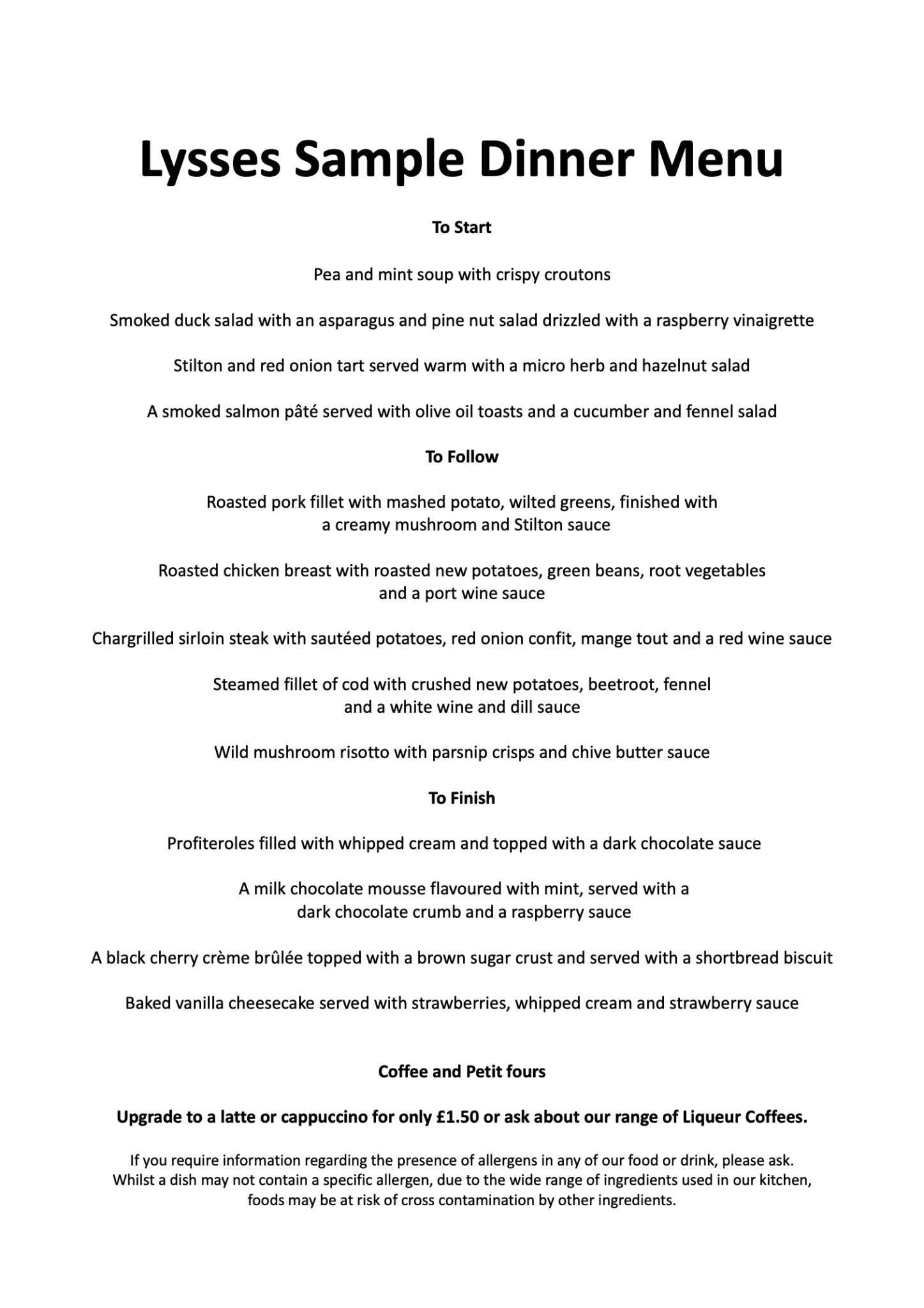 What’s On – Lysses House Hotel